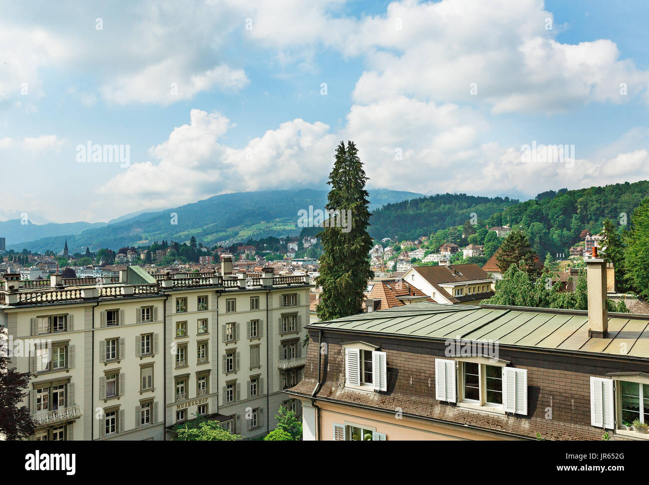 Top view of the city of Lucerne Switzerland Stock Photo - Alamy