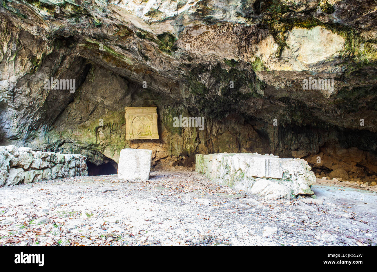 The Duino Mithraeum in the province of Trieste. Mithraea were places of ...