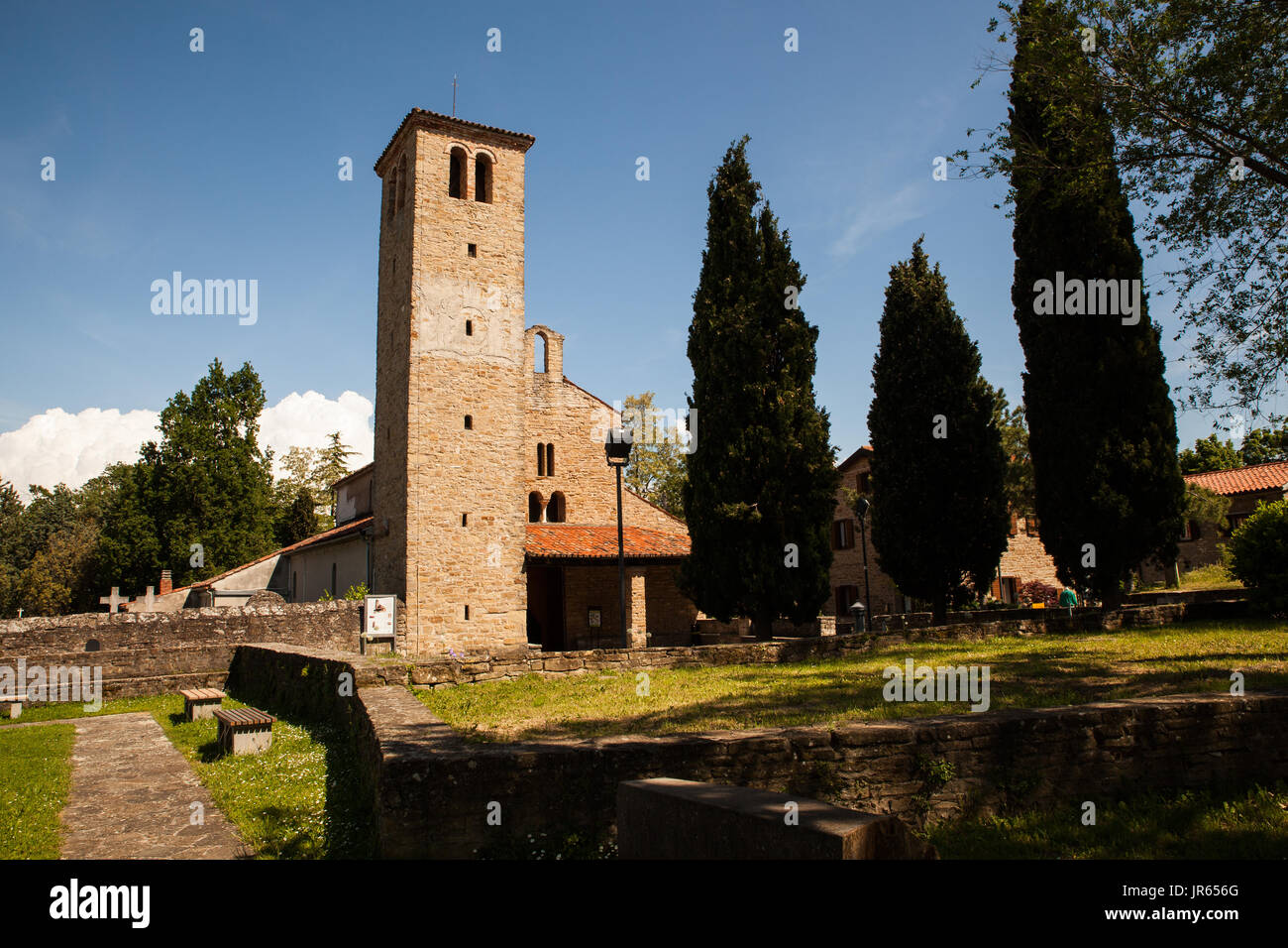 View of the Basilica of Santa Maria Assunta in the old town of Muggia ...
