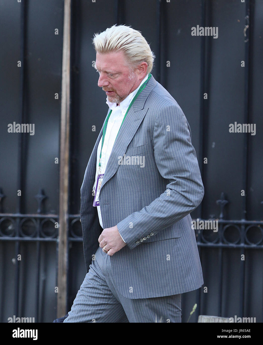 Boris Becker leaving home for the All England Lawn Tennis Club in ...