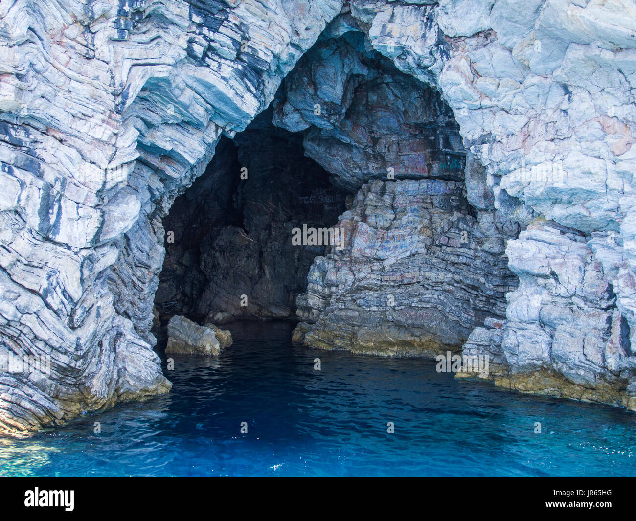 The blue cave near Marmaris, Turkey Stock Photo - Alamy