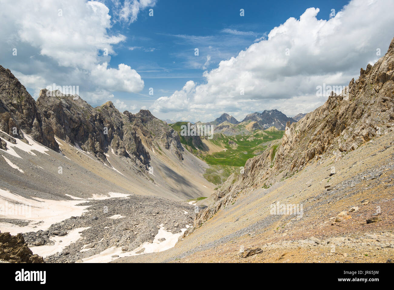 High altitude blue lake in idyllic uncontaminated environment once ...