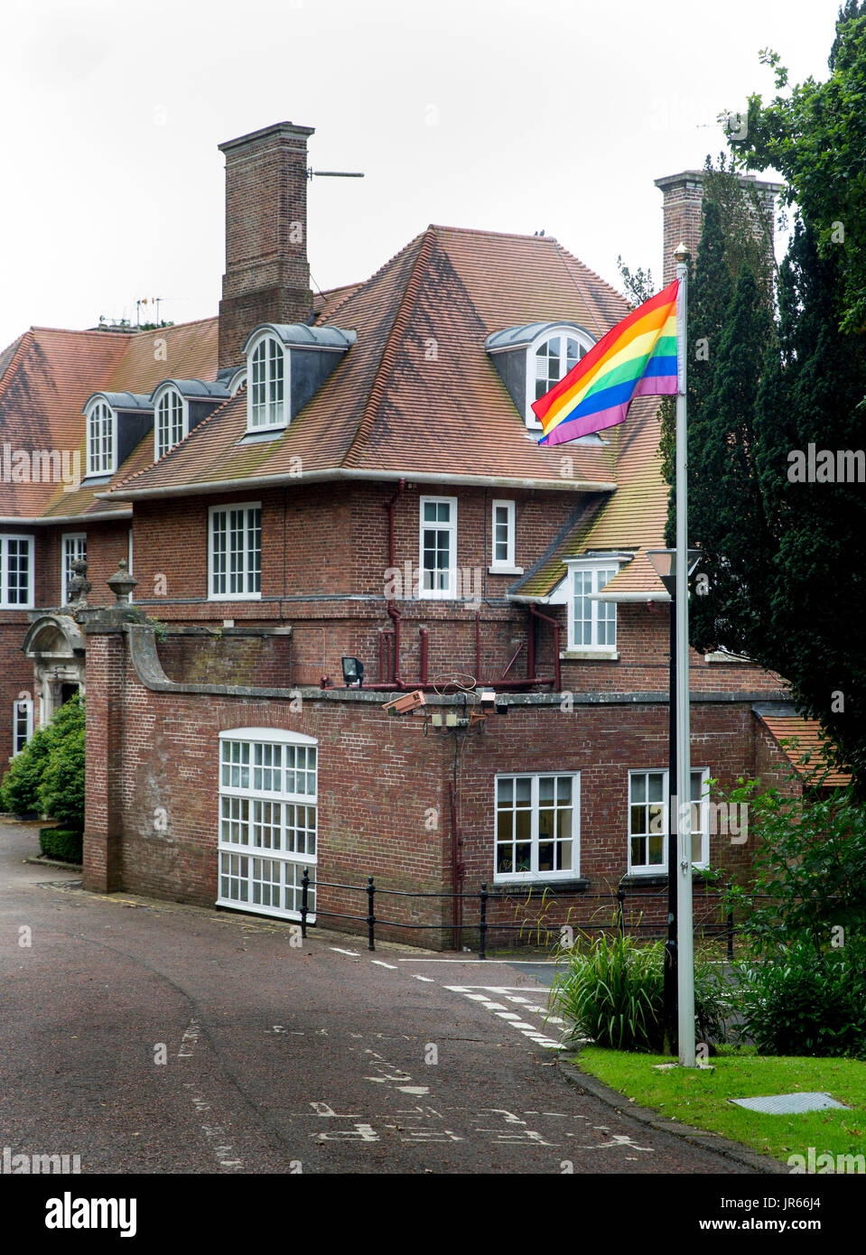 The rainbow flag flying at Stormont House in Belfast to mark the city's ...