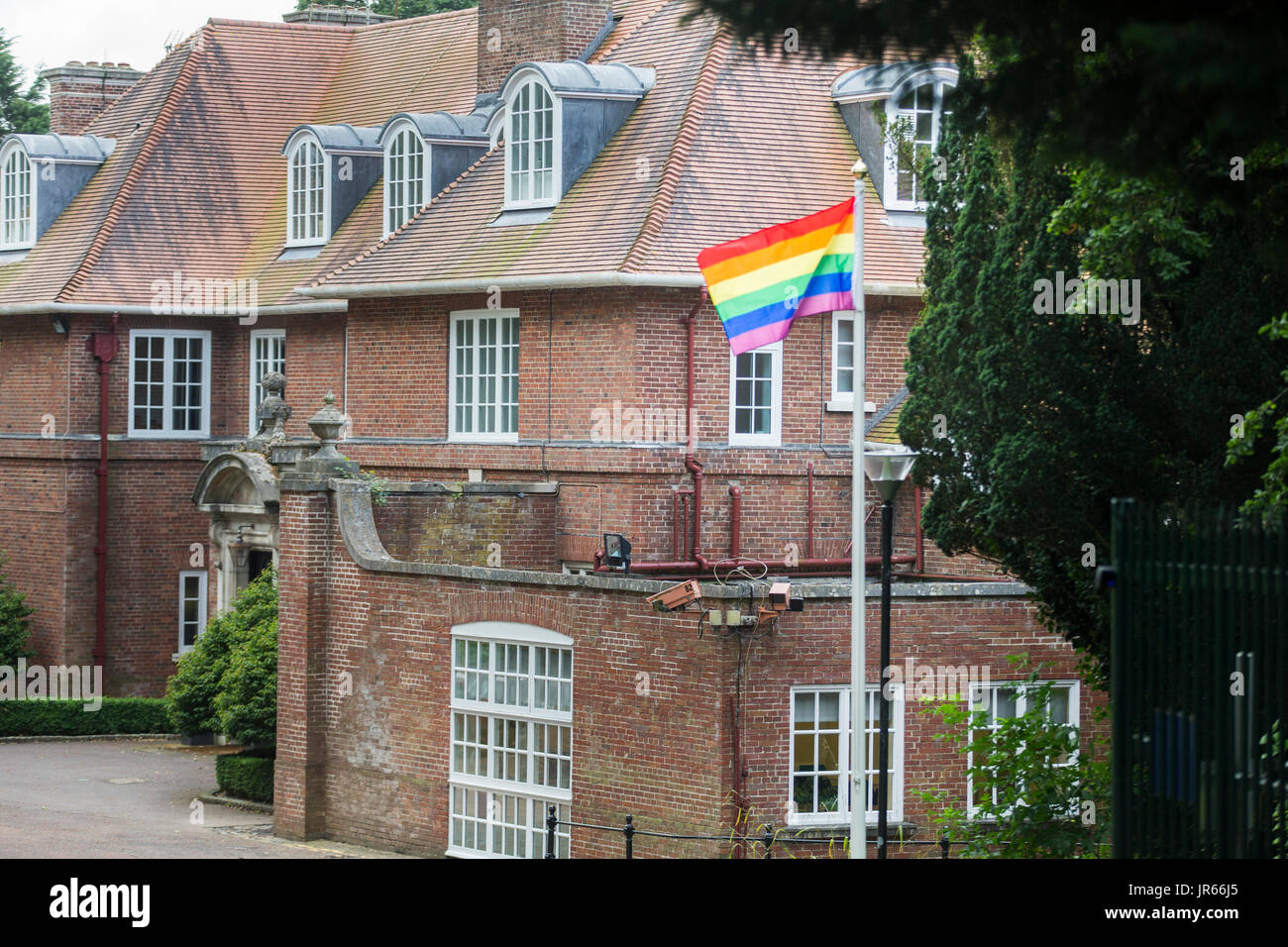 The rainbow flag flying at Stormont House in Belfast to mark the city's ...