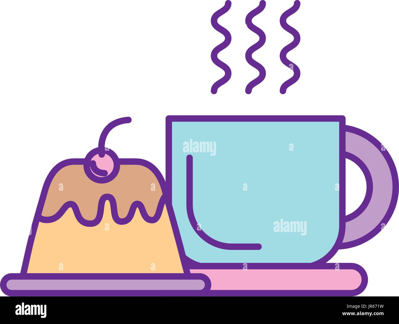 coffee cup with pudding Stock Vector Image & Art - Alamy