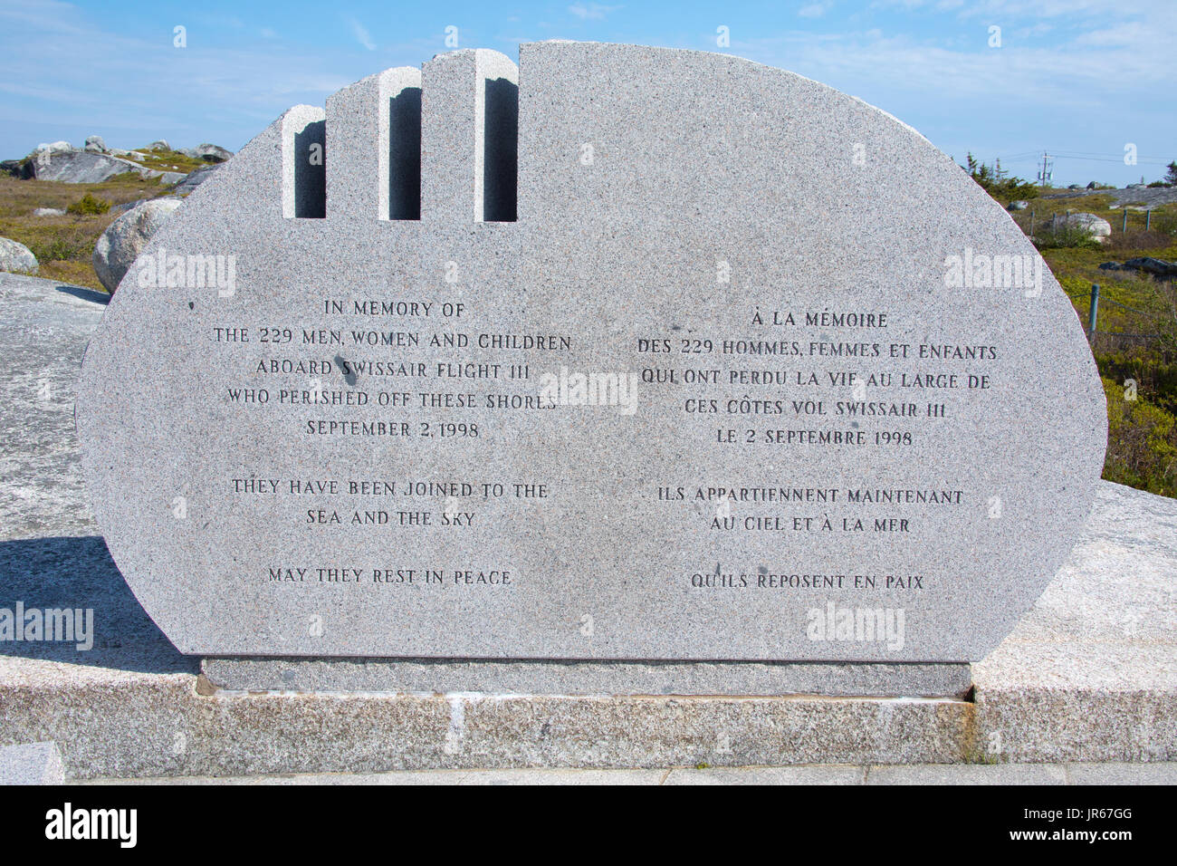 Swissair Flight 111 Memorial, Whalesback, Ontario, Canada Stock Photo ...