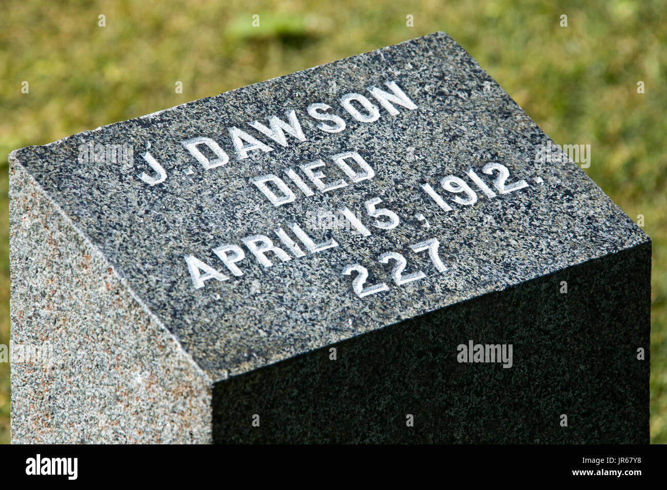 Titanic Grave Site, Fairview Lawn Cemetery, Halifax, Nova Scotia Stock ...