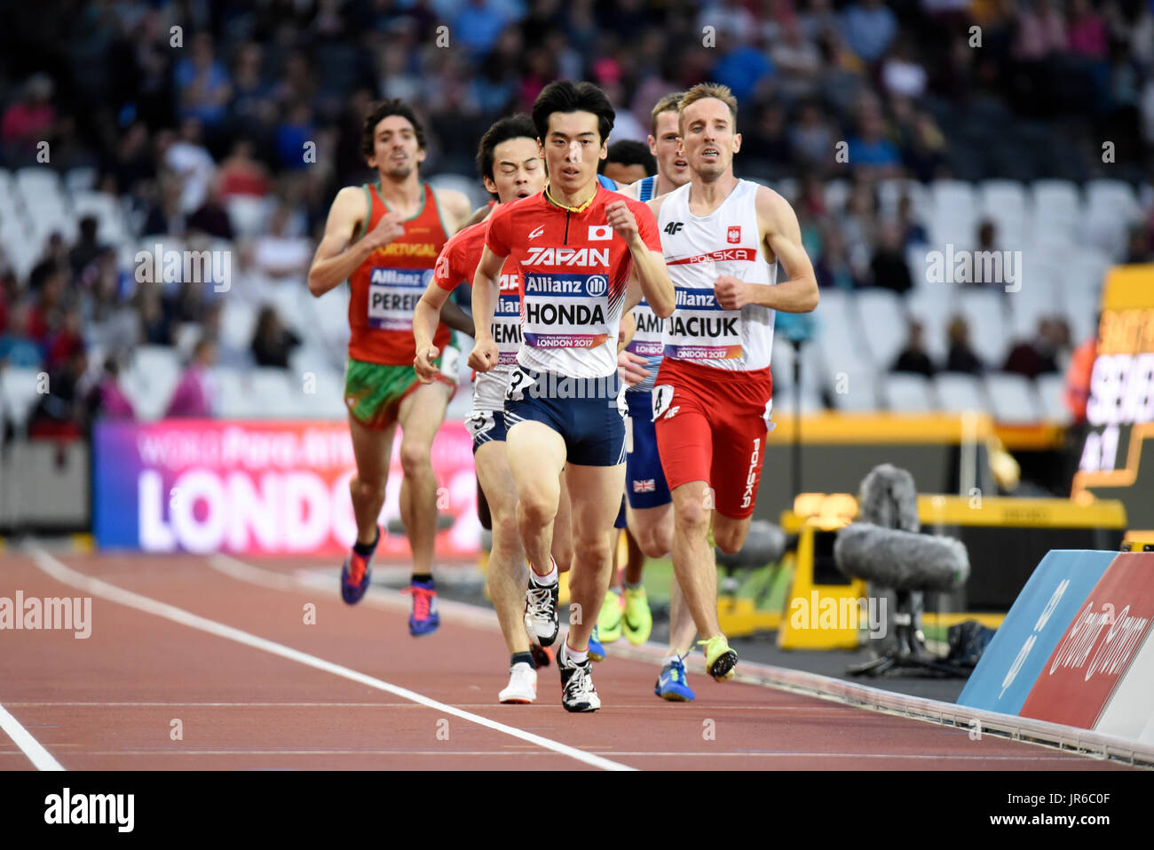 Kosuke Honda competing in the T20 800m at the World Para Athletics ...