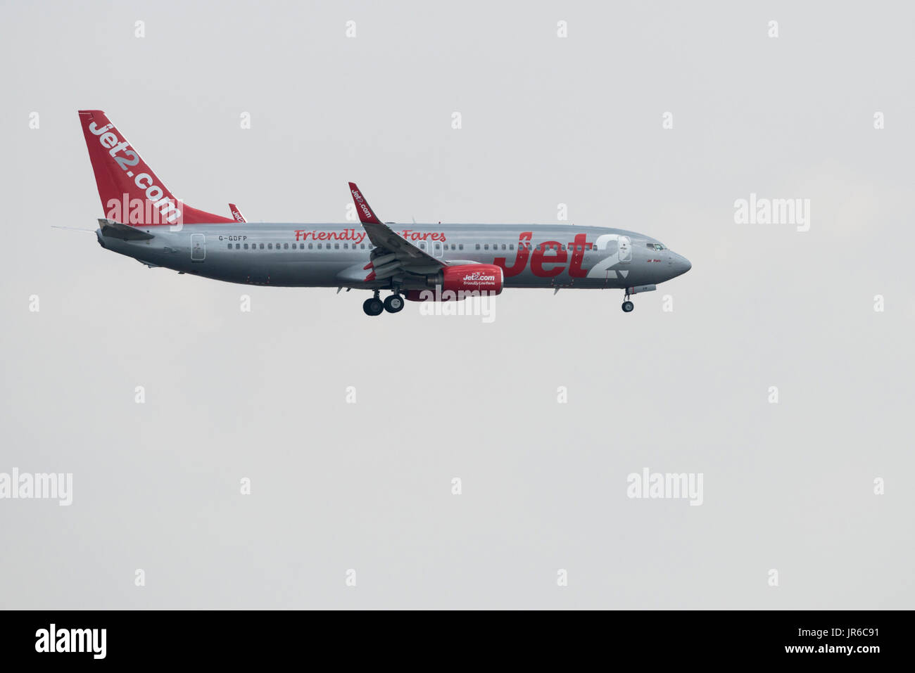 Jet2 flight landing at Barcelona Airport Stock Photo - Alamy