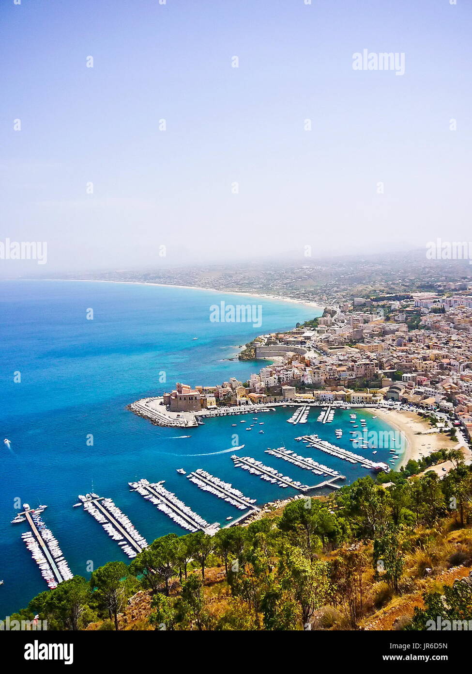Aerial view of harbor, Taormina, Sicily, Italy Stock Photo - Alamy