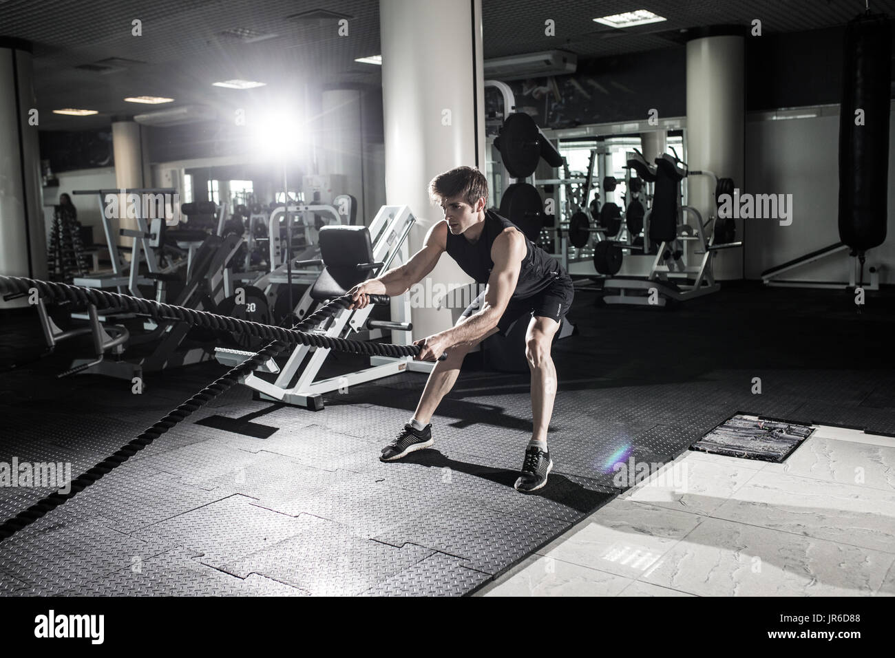Crossfit athlete ropes hi-res stock photography and images - Alamy