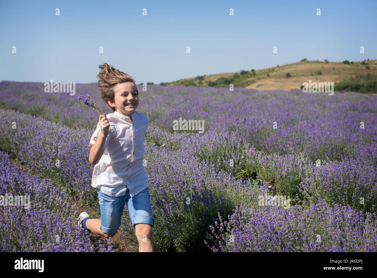 Running smiling field hi-res stock photography and images - Alamy