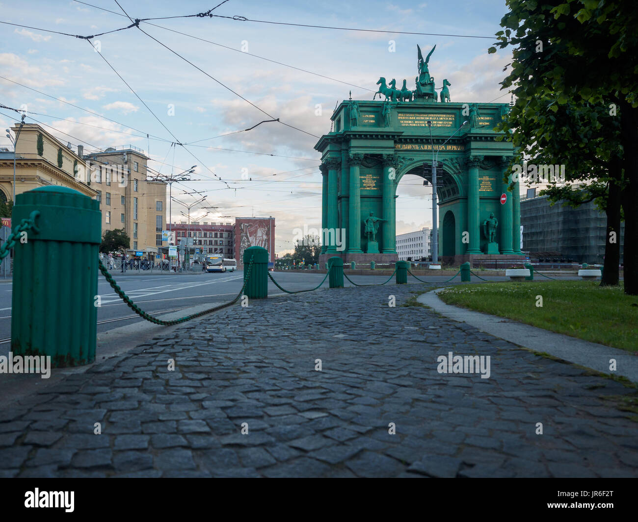 Saint Petersburg, Russia - July 20 2017. Narva triumphal gate on ...