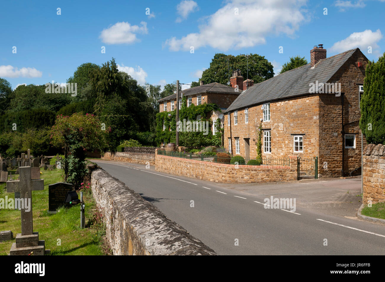 Rushton village from All Saints churchyard, Northamptonshire, England ...