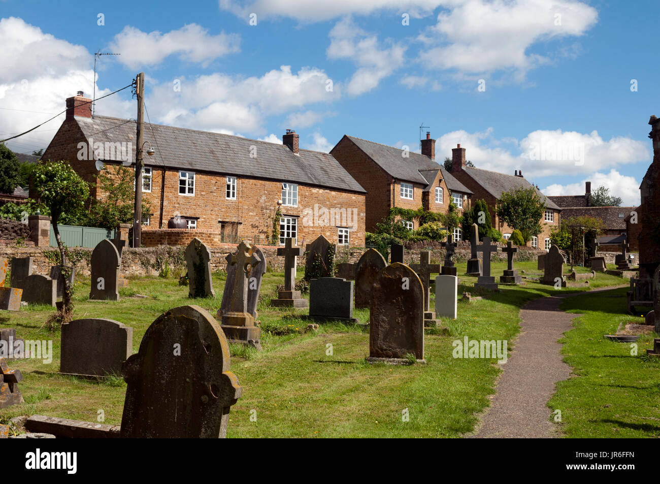 All Saints churchyard, Rushton, Northamptonshire, England, UK Stock ...