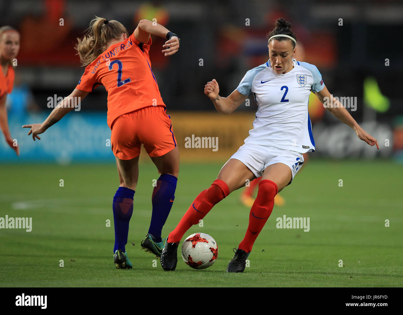 Netherland's Desiree van Lunteren (left) and England's Lucy Bronze ...