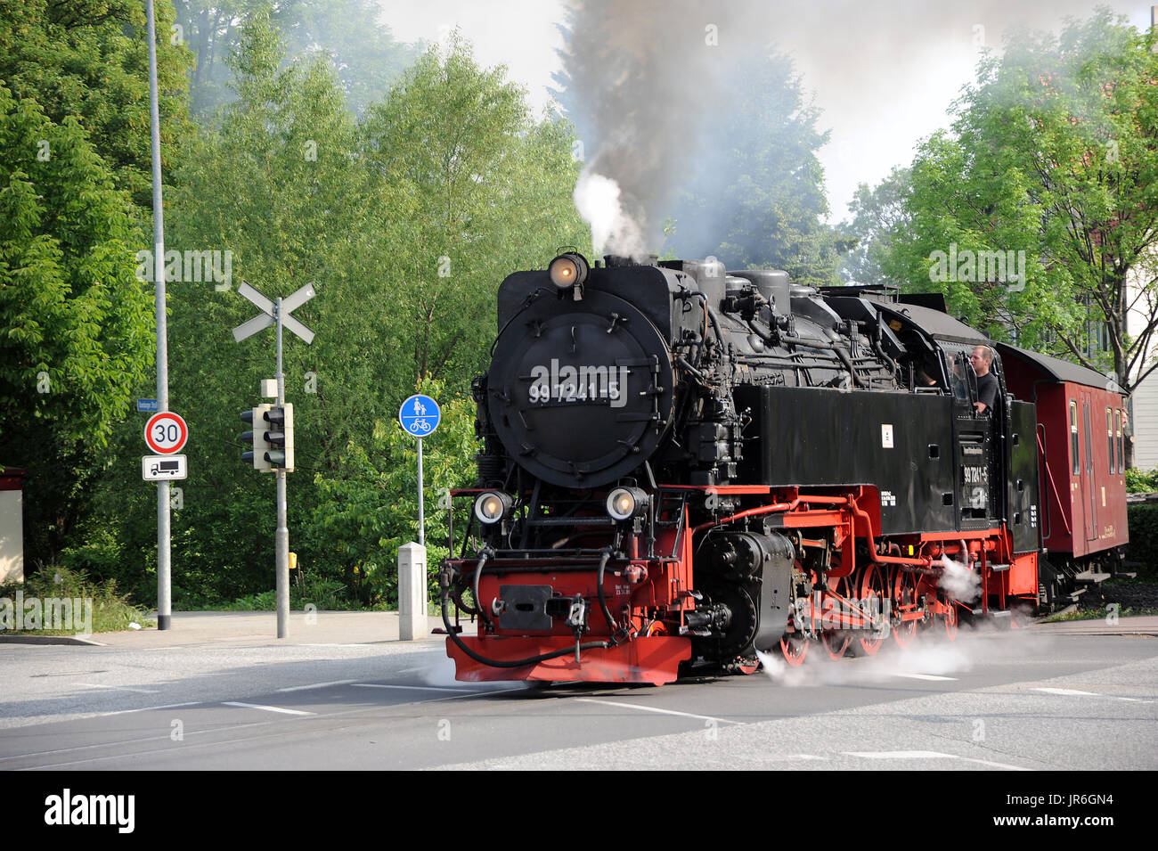 99 7241-5 at Wernigerode Westerntor with a train for the Brocken ...