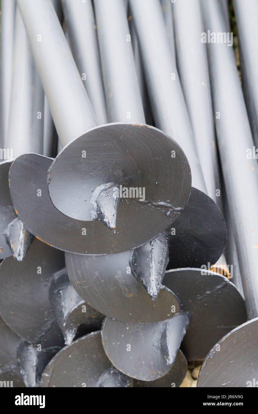 Construction material piles for building foundations for houses Stock ...