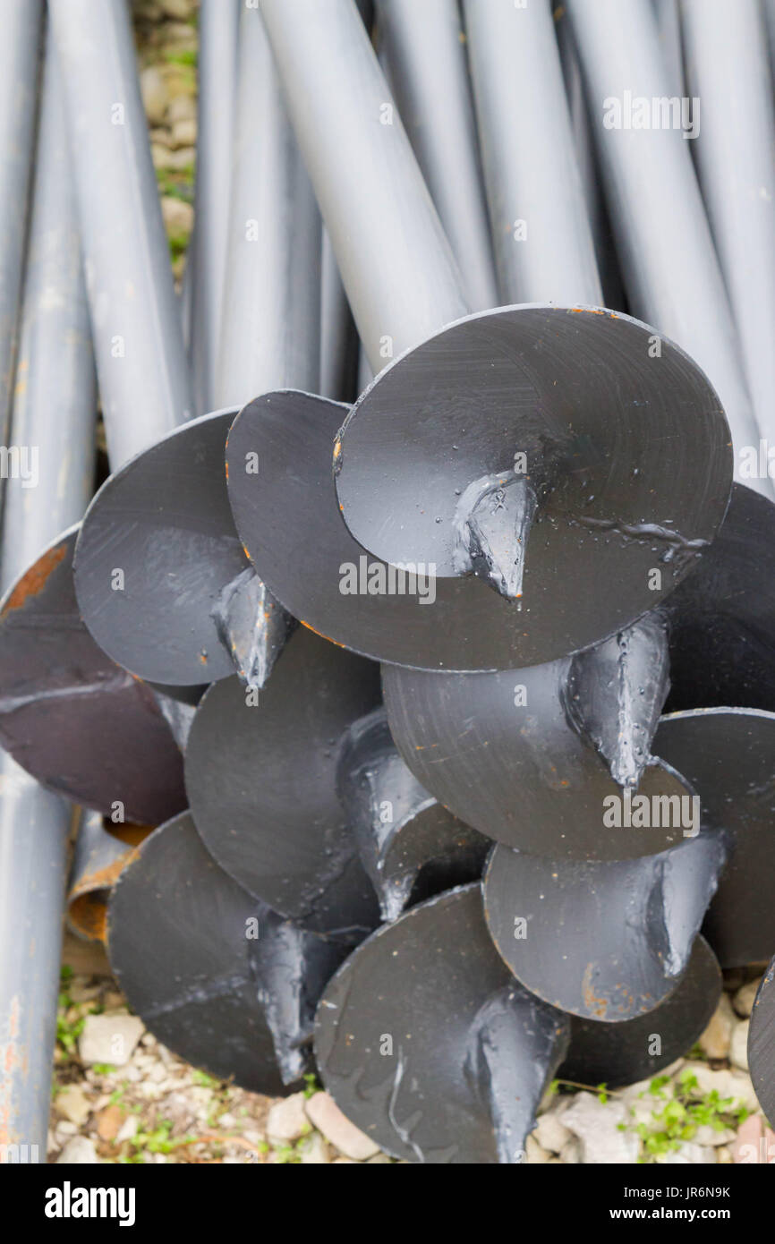 Construction material piles for building foundations for houses Stock ...