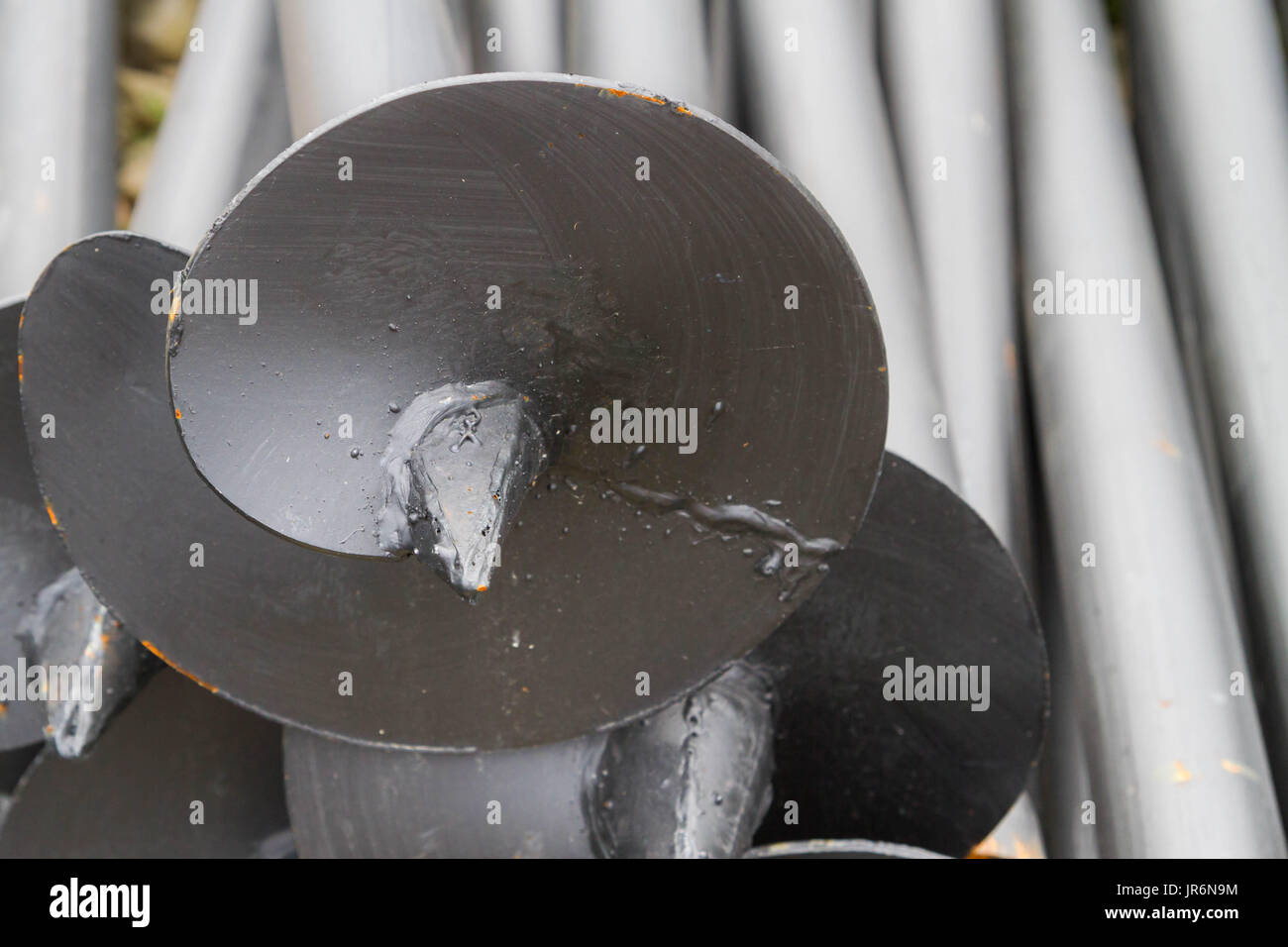 Construction material piles for building foundations for houses Stock ...