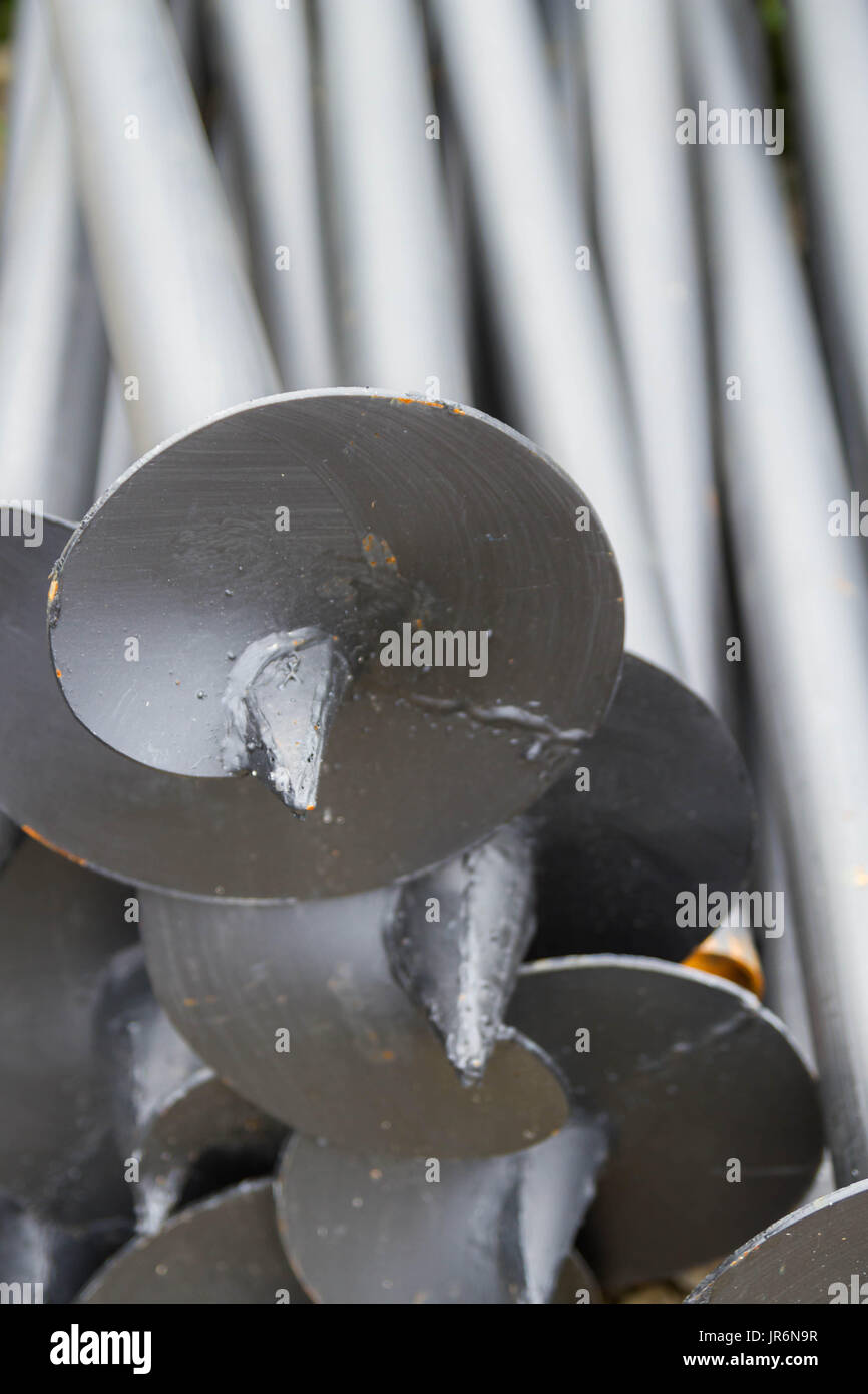 Construction material piles for building foundations for houses Stock ...