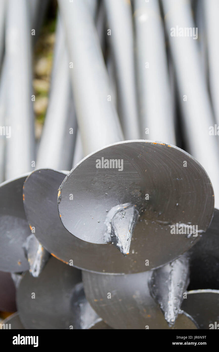 Construction material piles for building foundations for houses Stock ...