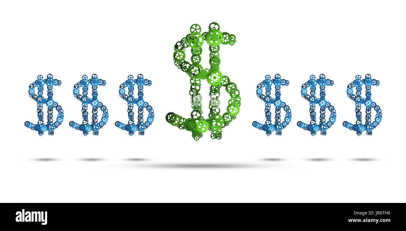 Connections and networking concepts as means of money earning on white ...