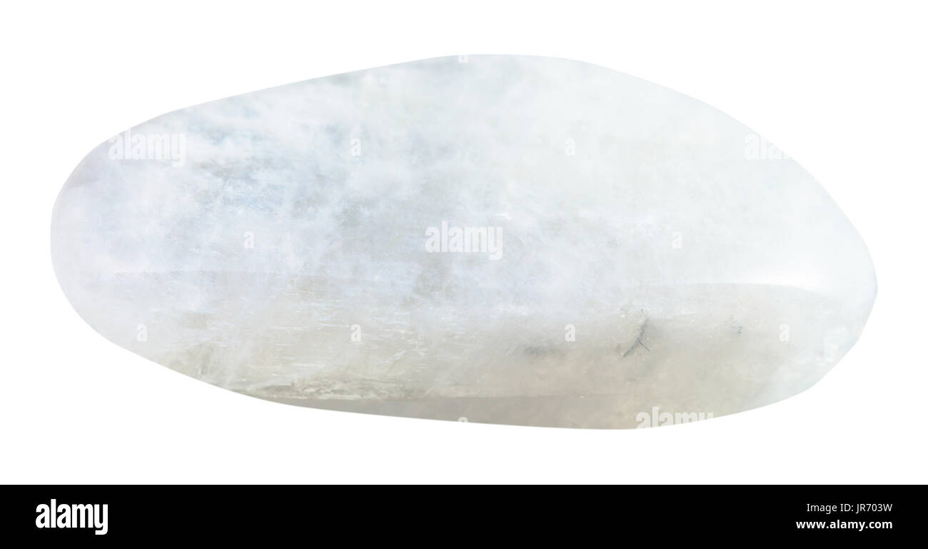 macro shooting of natural mineral rock - tumbled moonstone (adular ...