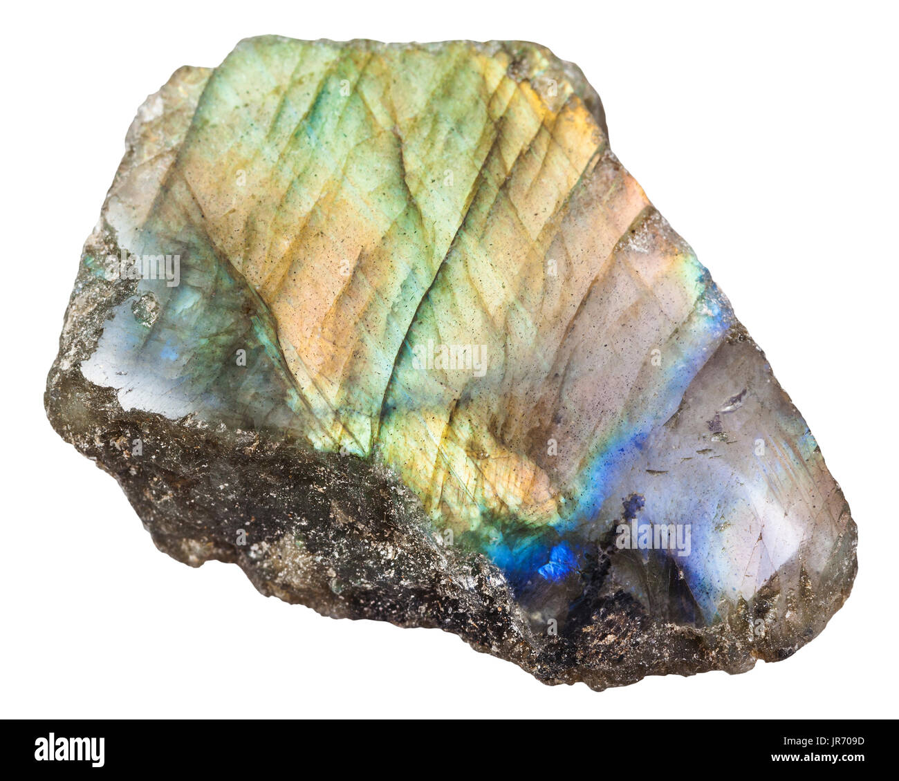 macro shooting of natural mineral rock - piece of polished labrador ...