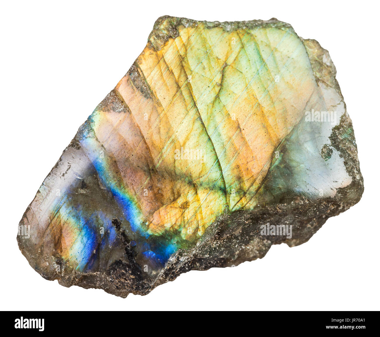 macro shooting of natural mineral rock - piece of polished labrador ...