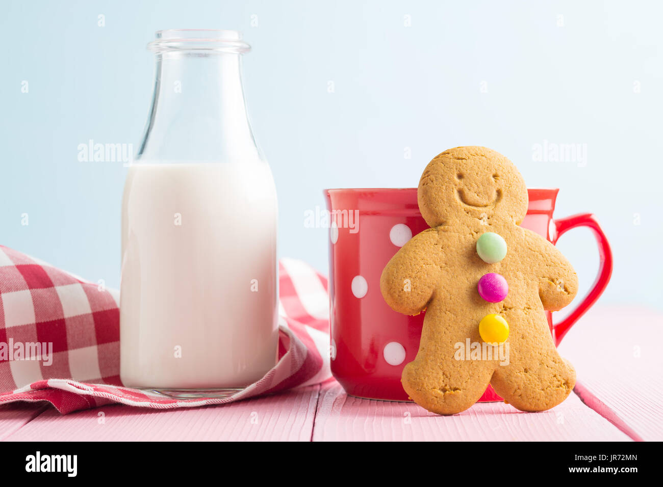 Gingerbread man cookie milk hi-res stock photography and images - Alamy
