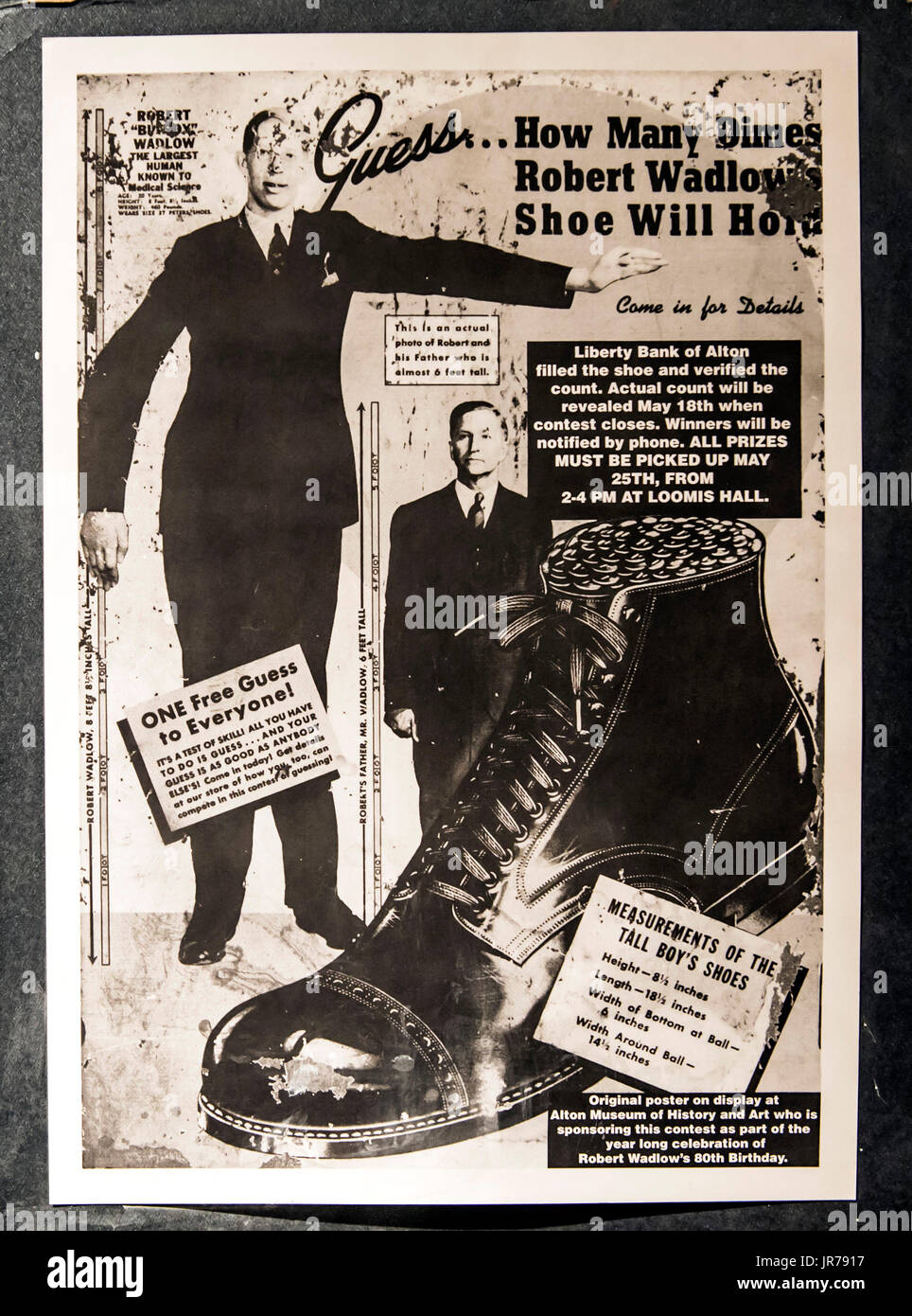 Alton, Illinois, USA. 03rd Aug, 2017. An historic ad featuring Robert ...