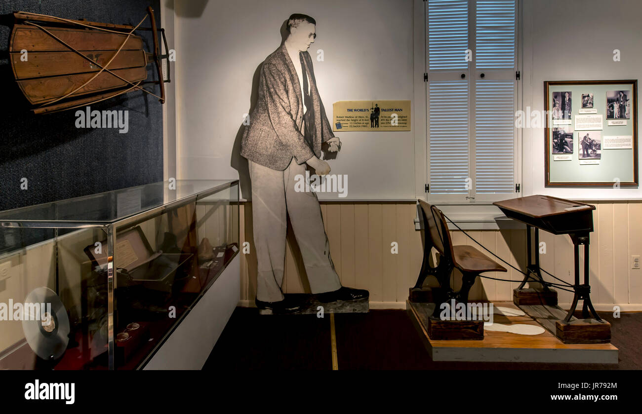 Alton, Illinois, USA. 03rd Aug, 2017. Detail of an exhibit about Robert ...