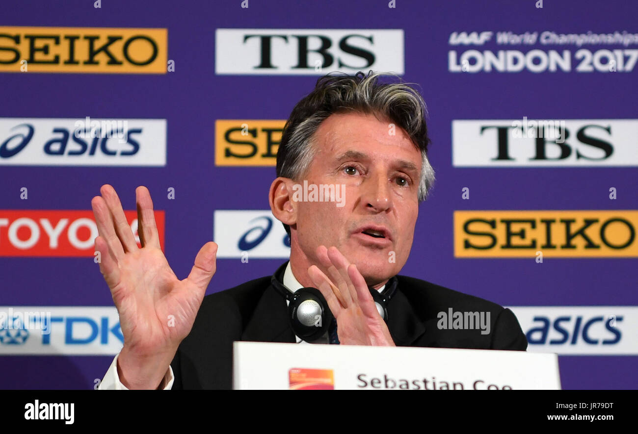 IAAF president Sebastian Coe reacts during a press conference prior to ...