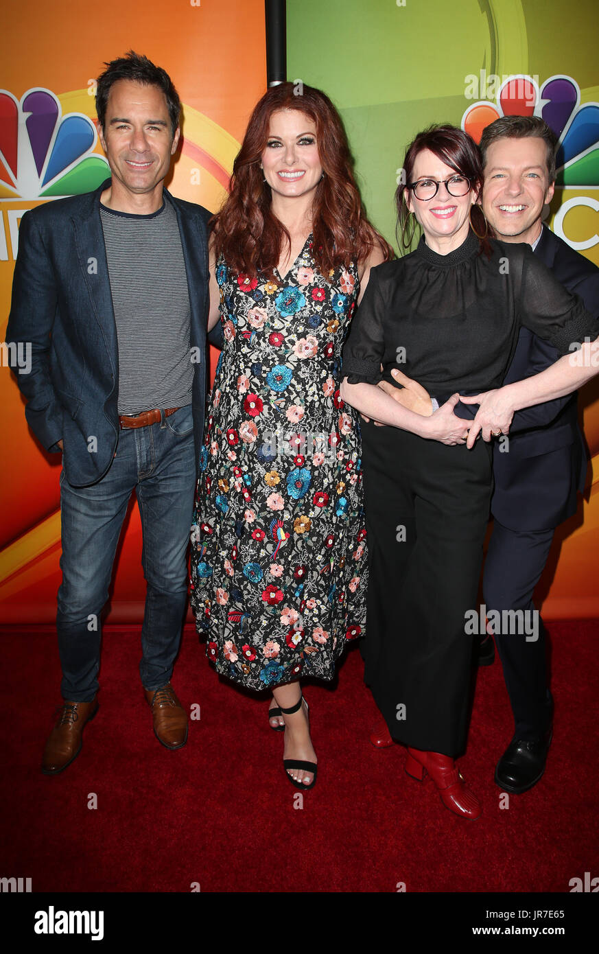 BEVERLY HILLS, CA - AUGUST 03: Eric McCormack, Debra Messing, Megan ...
