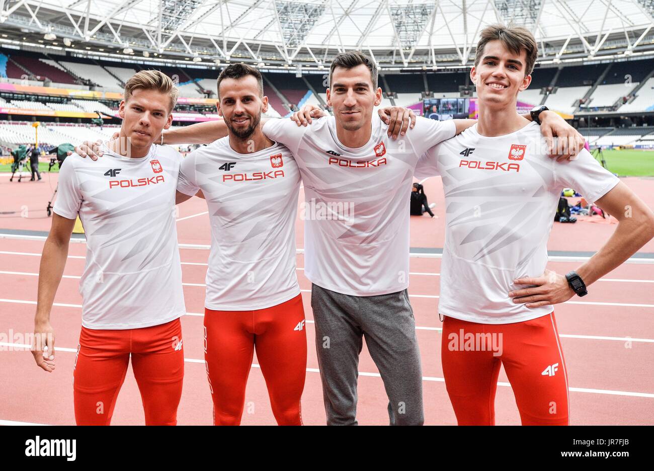 London, UK. 3rd August, 2017. Polish 4 × 400 metres relay team during ...