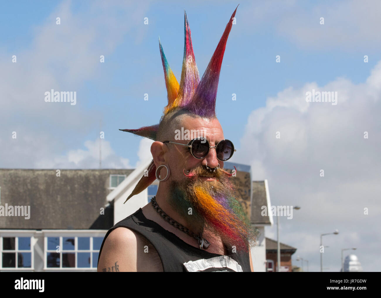 Blackpool, Lancashire, UK. 4th August, 2017. Polish punk with nose ...