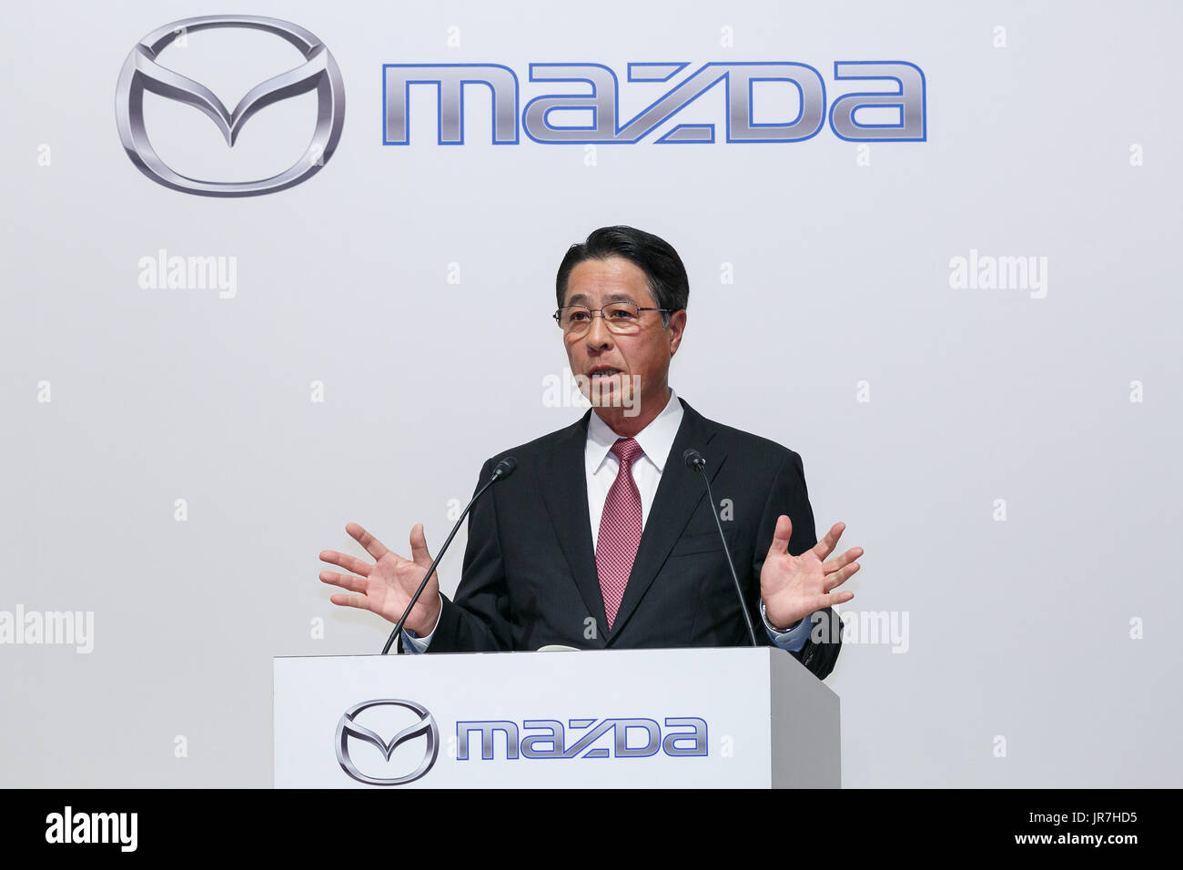Tokyo, Japan. 4th Aug, 2017. Mazda Motor Corporation President and CEO ...