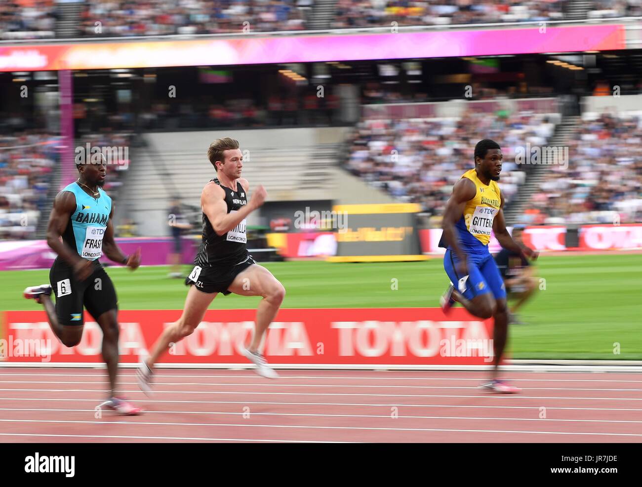 Stratford, UK. 4th Aug, 2017. (l to r) Warren Fraser (BAH), Joeseph ...
