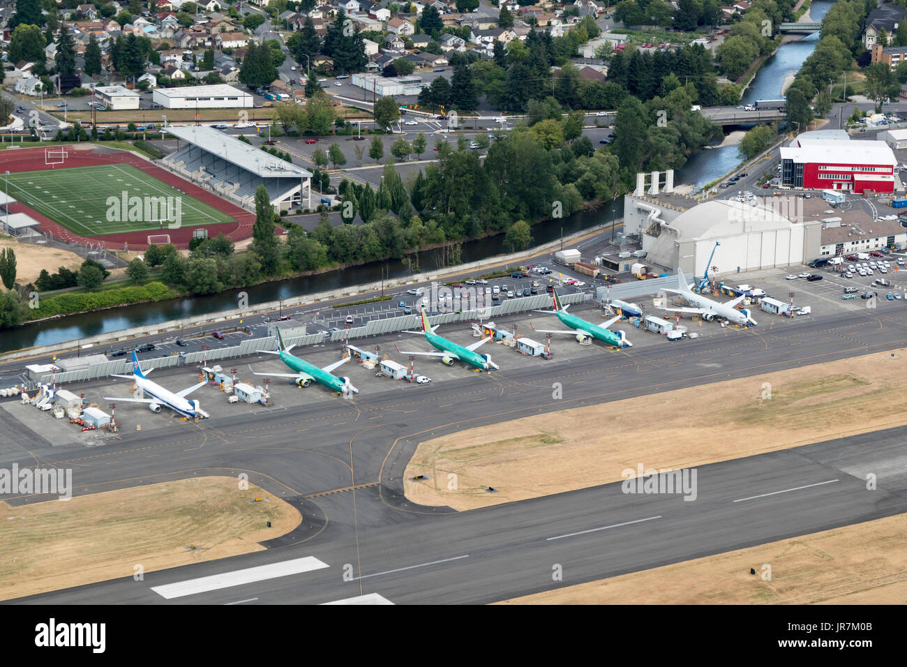Aerial view of boeing factory hi-res stock photography and images - Alamy