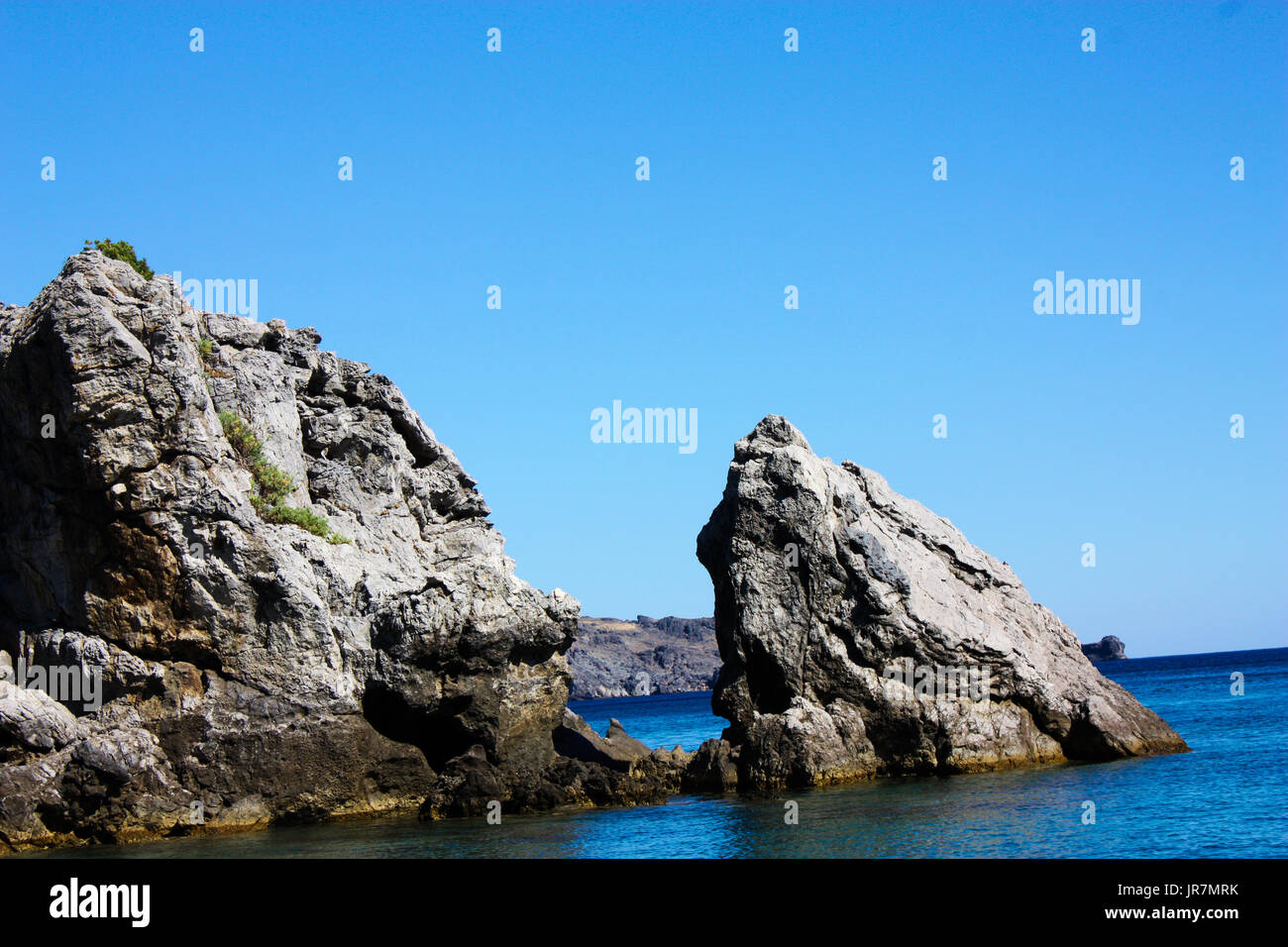 Cretan sea wild coastline and countryside with a blue sky Stock Photo ...