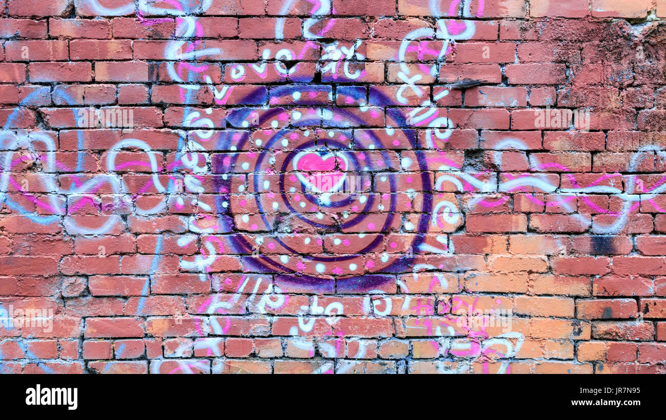 Hippy graffiti on a wall in Hebden Bridge, UK Stock Photo - Alamy