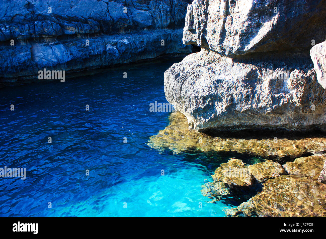 Cretan sea wild coastline and countryside with a blue sky Stock Photo ...