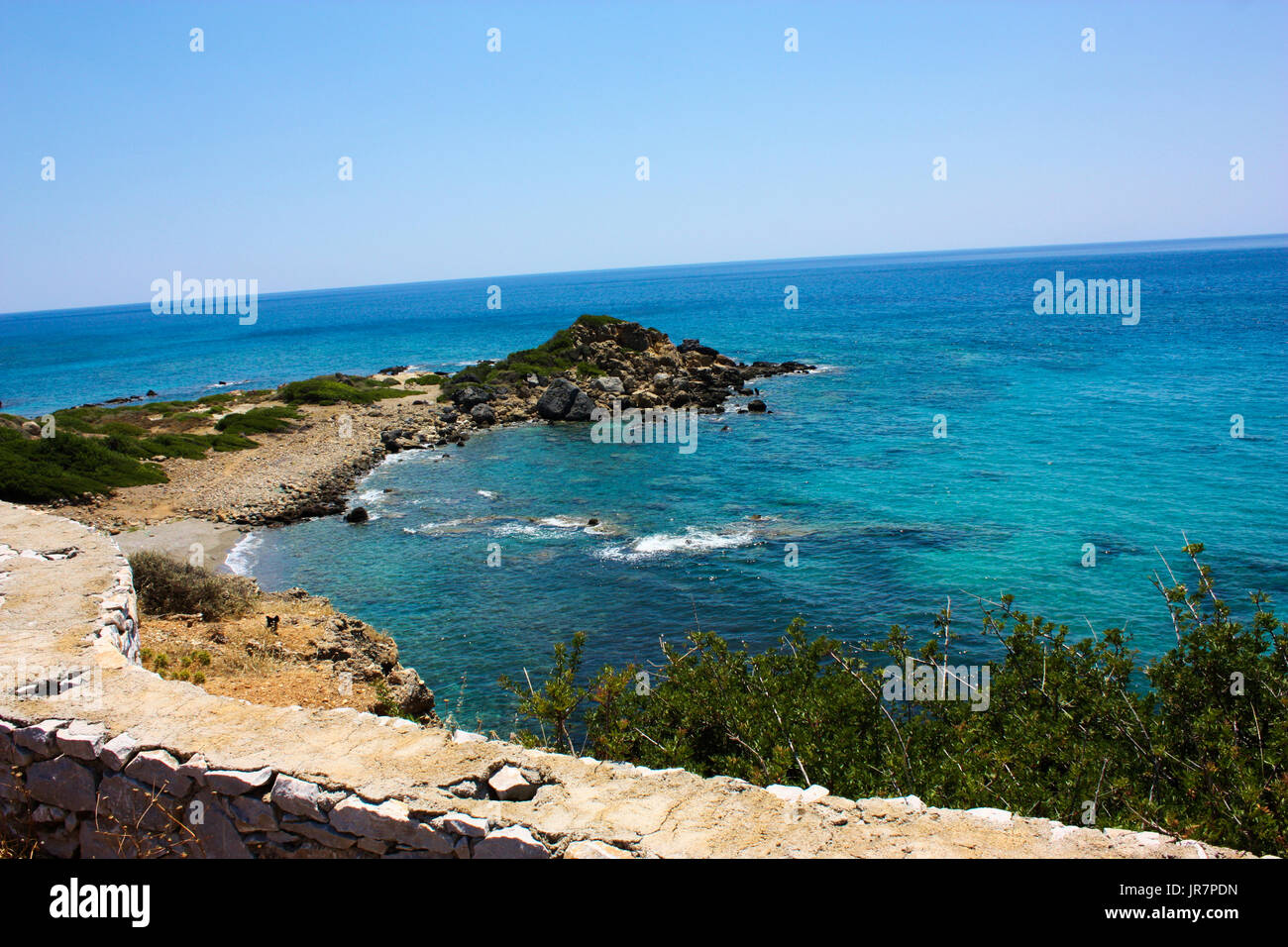 Cretan sea wild coastline and countryside with a blue sky Stock Photo ...
