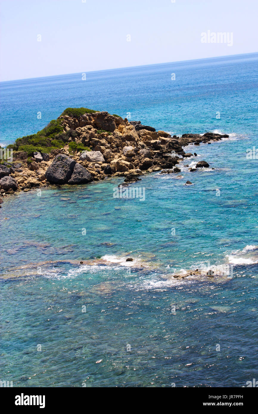 Cretan sea wild coastline and countryside with a blue sky Stock Photo ...