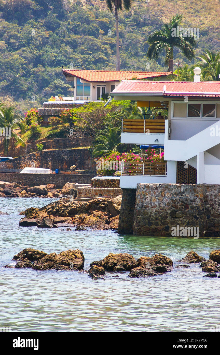 Colorful house on Taboga Island also known as Island of Flowers is a ...