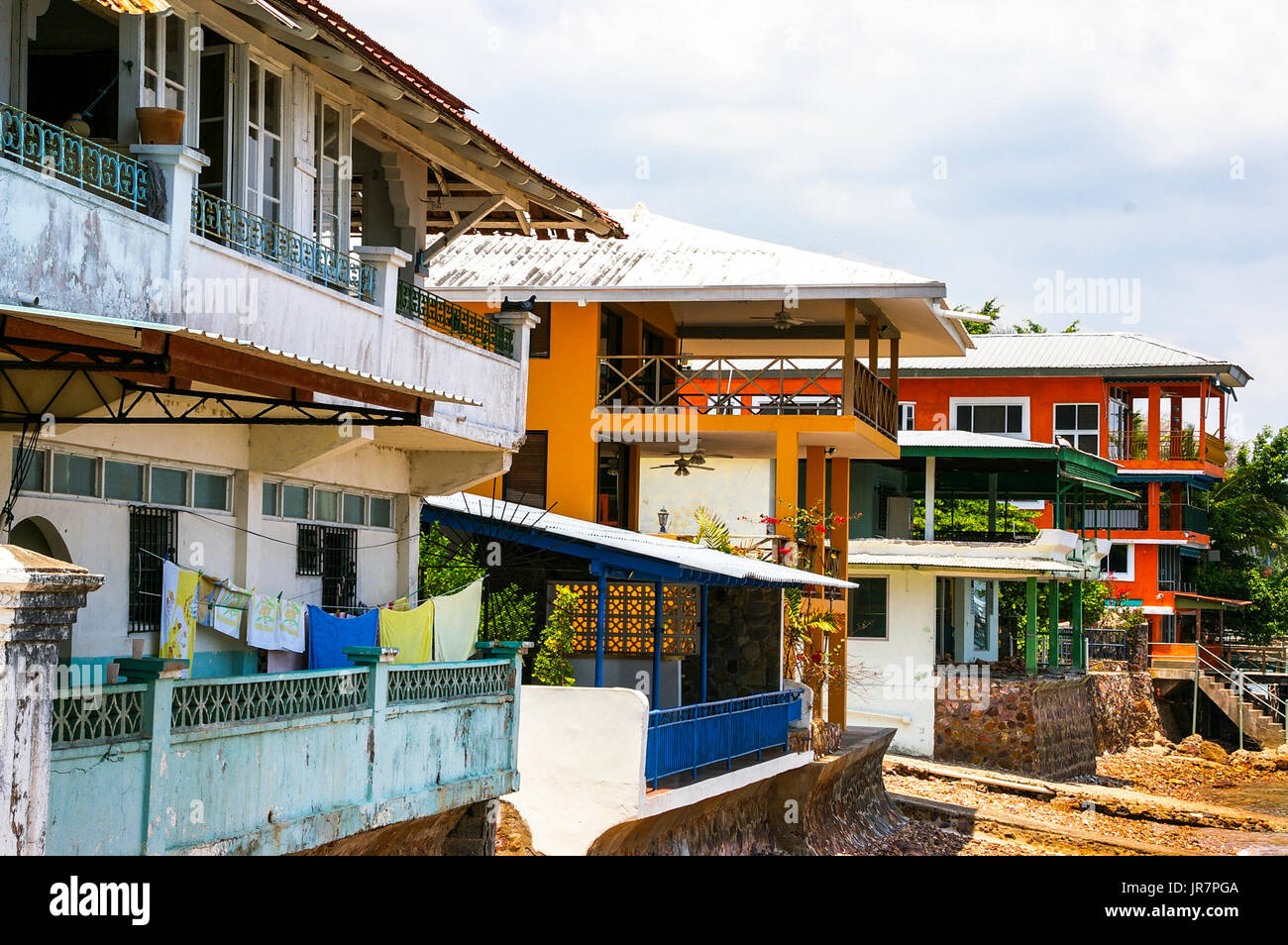 Colorful house on Taboga Island also known as Island of Flowers is a ...