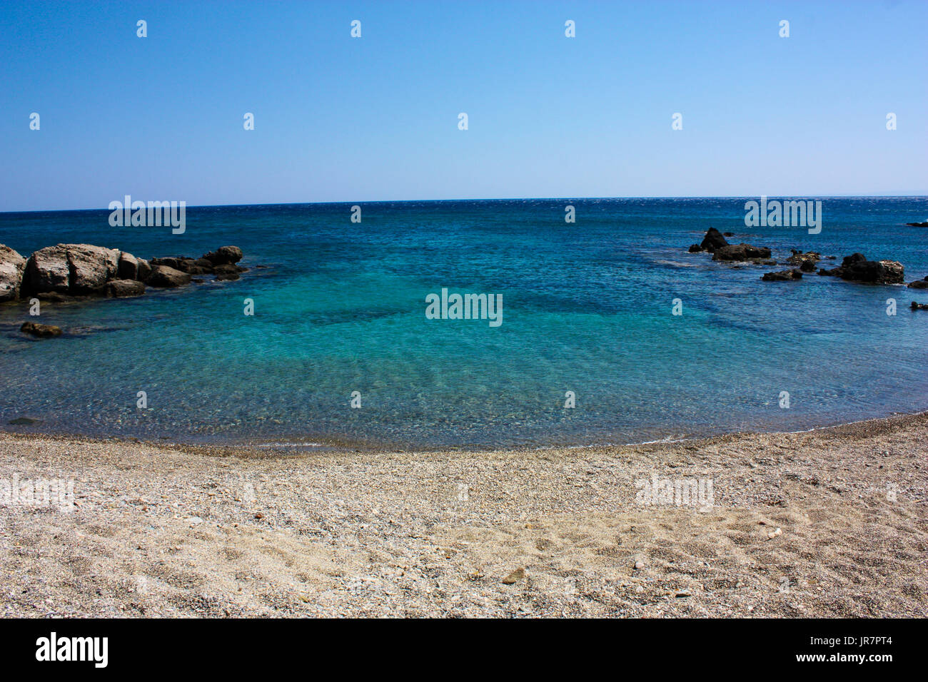 Cretan sea wild coastline and countryside with a blue sky Stock Photo ...