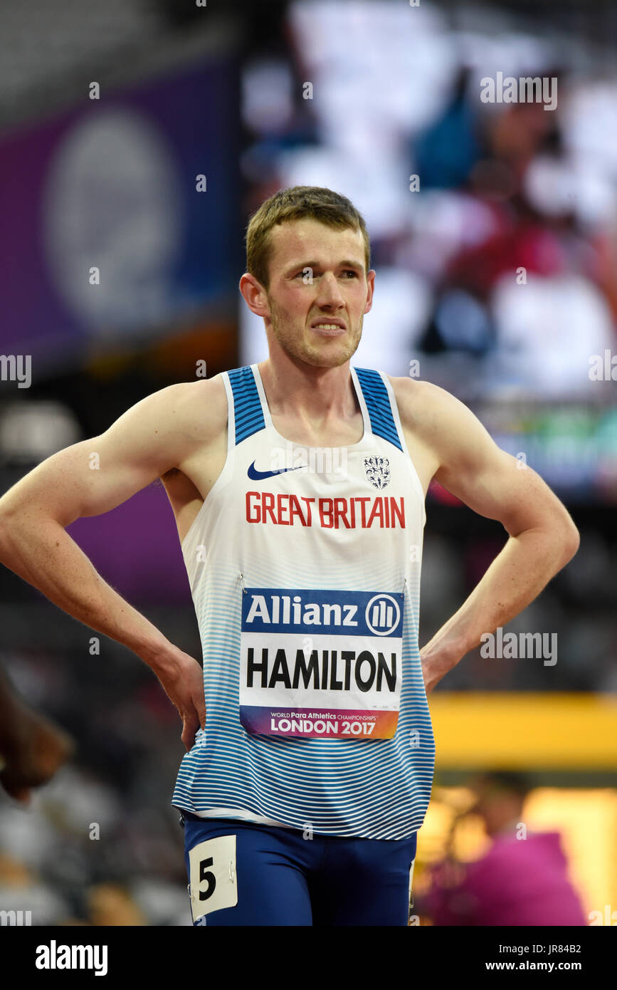 James Hamilton competing in the T20 800m at the World Para Athletics ...