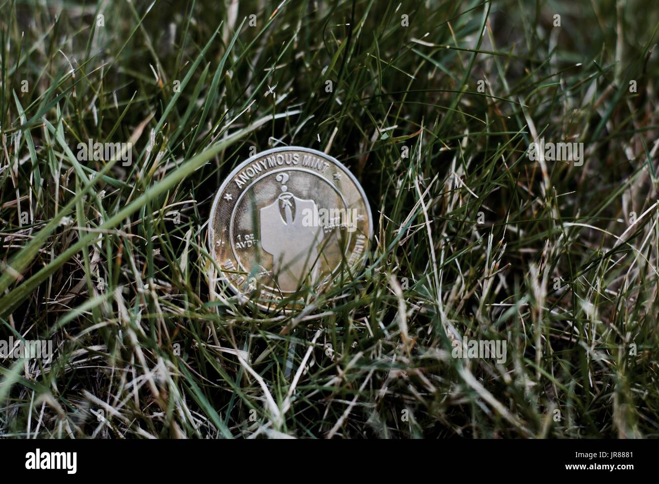 Digital currency physical metal bitcoin coin. Virtual money concept ...